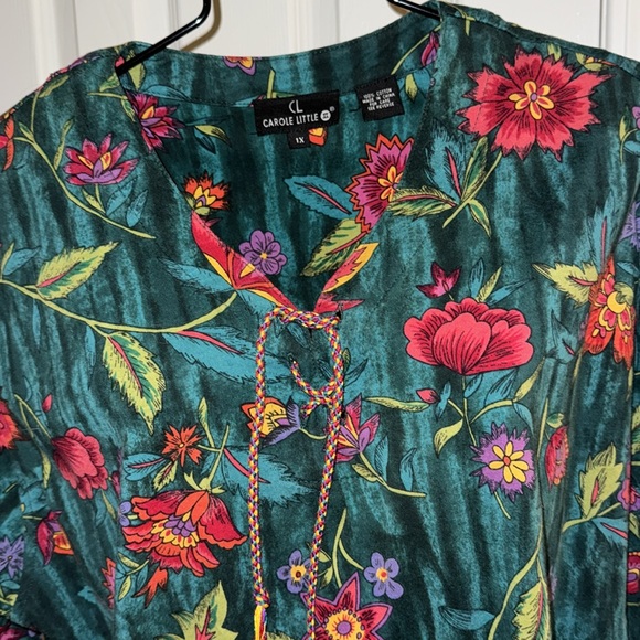 Carole Little | Tops | Vintage Carole Little Ii X Cotton Lace Up Neck ...